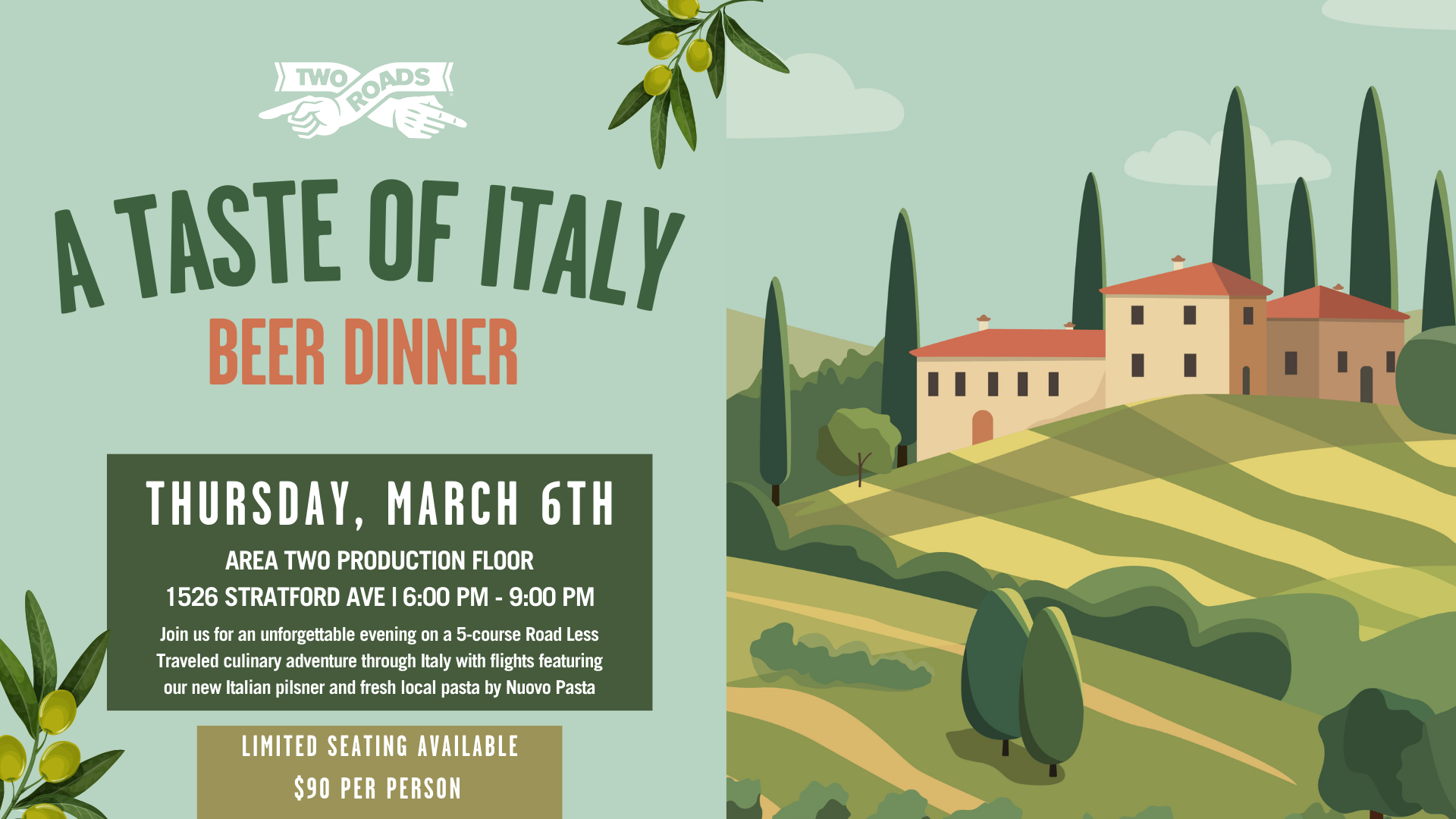 Taste of Italy Beer Dinner - Two Roads Brewing