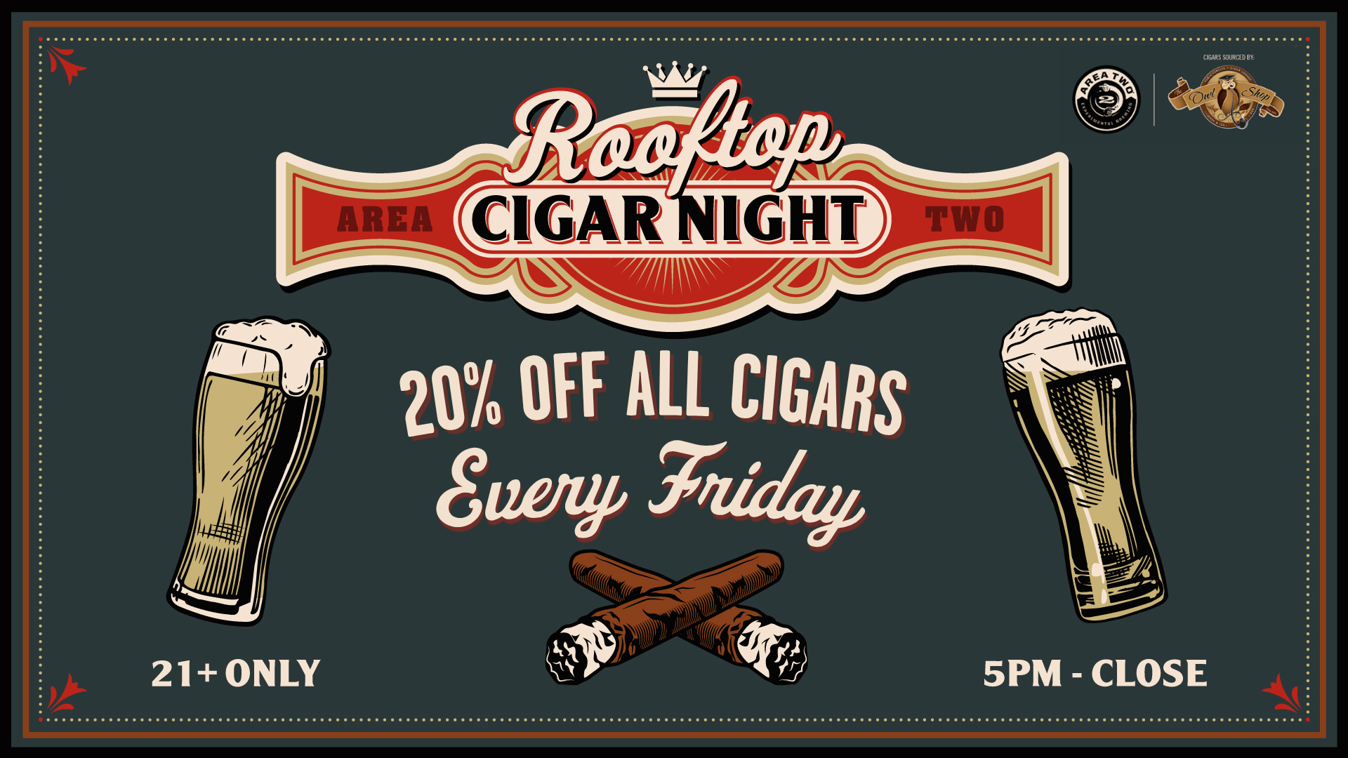 Area Two Cigar Nights are Back! - Two Roads Brewing
