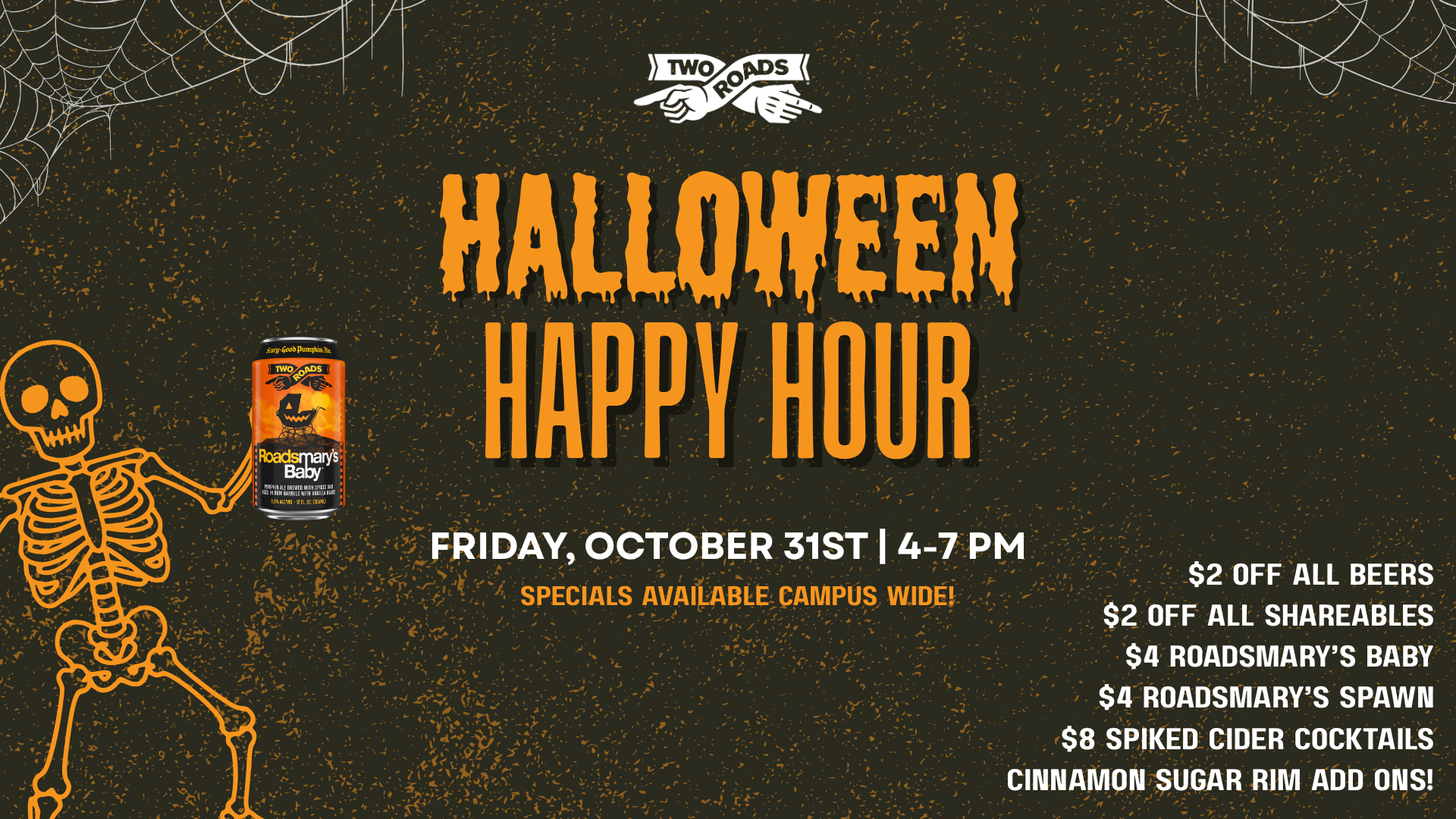 Halloween Happy Hour - Two Roads Brewing